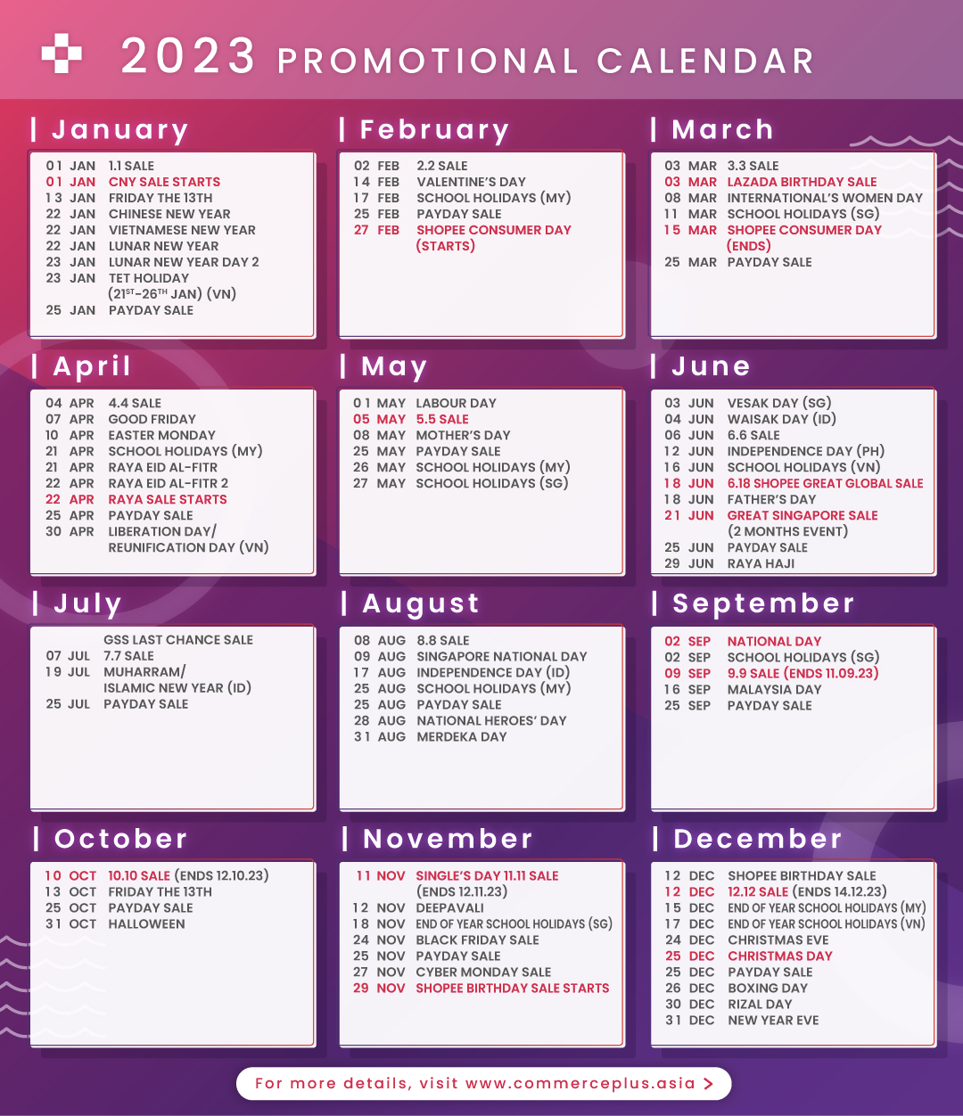 2023 Ecommerce Promotional Calendar